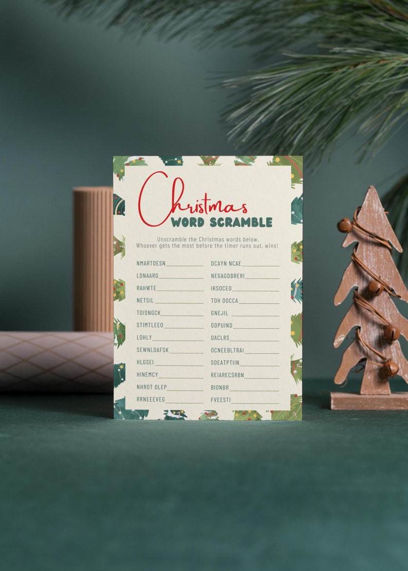 Christmas Word Scramble Game, Christmas Party Game, Printable Christmas ...