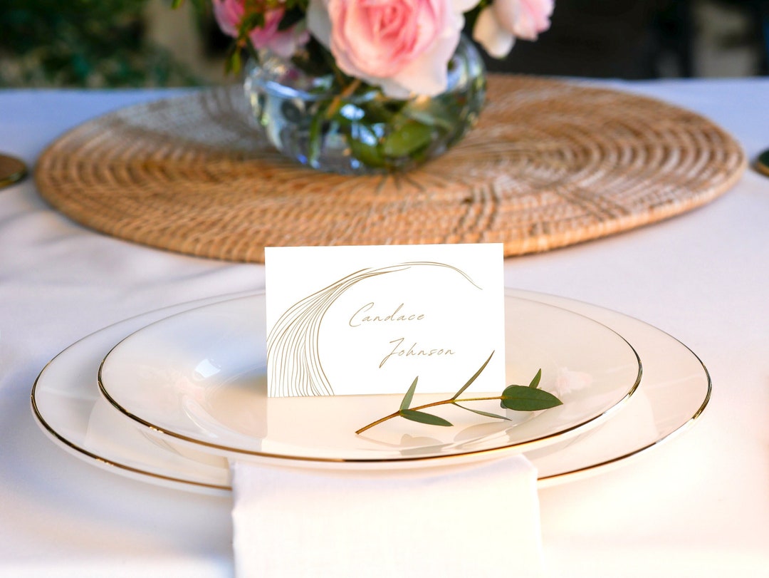 Wedding Place Cards Template, Editable Elegant Place Cards, Reception ...