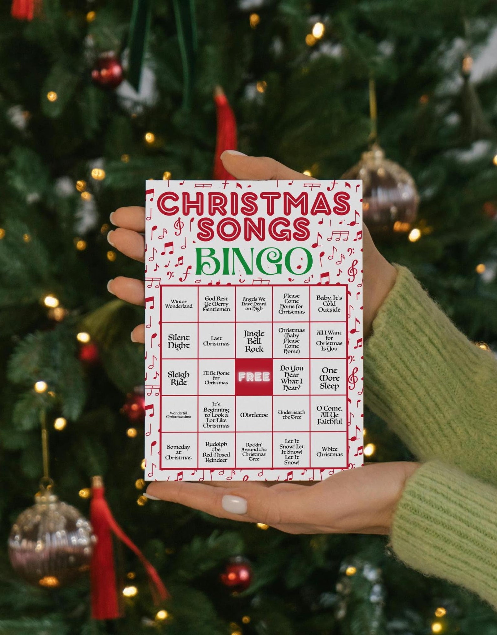 50 Christmas Songs Bingo Cards, Christmas Song Bingo Game, Xmas Songs ...