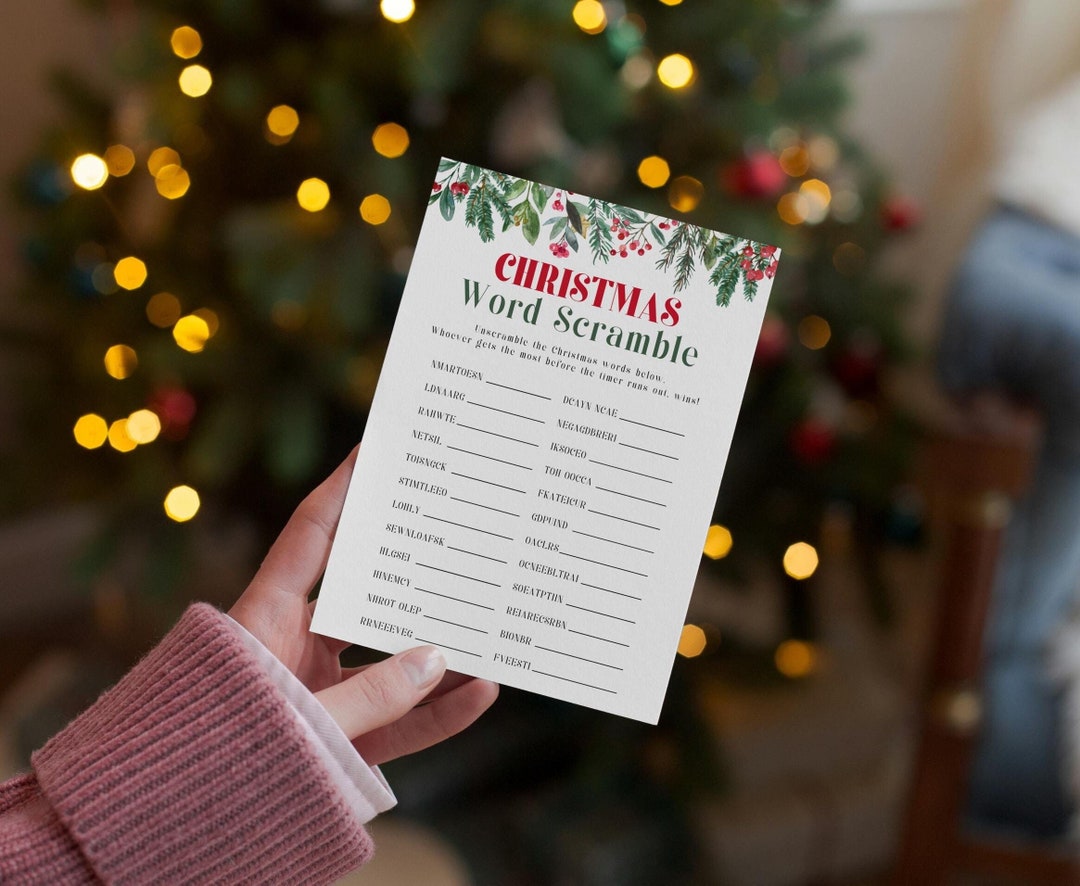 Christmas Word Scramble Game, Christmas Party Game, Printable Christmas ...