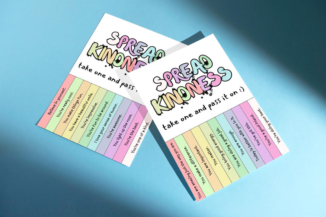 Tear-off Compliment Cards, Printable Spread Kindness Compliments Cards ...