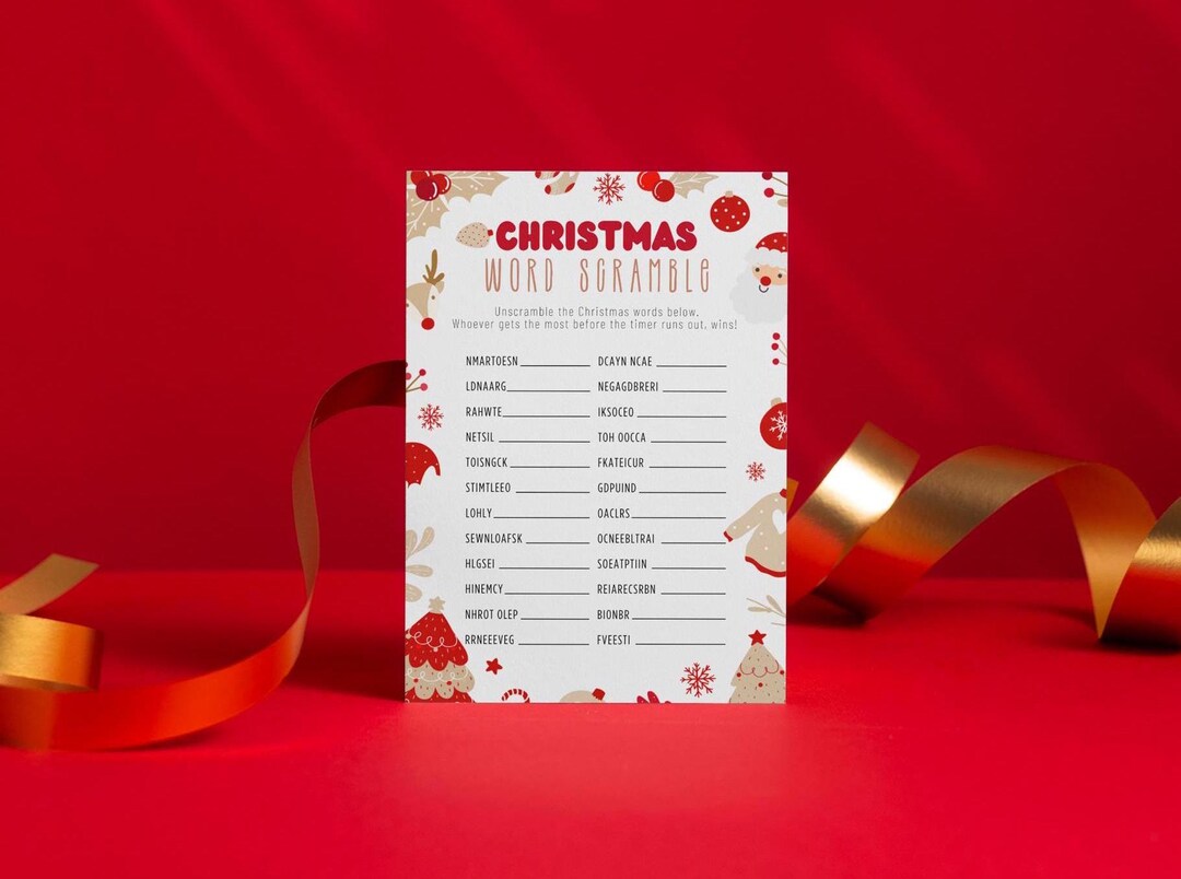 Christmas Word Scramble Game, Christmas Party Game, Printable Christmas ...