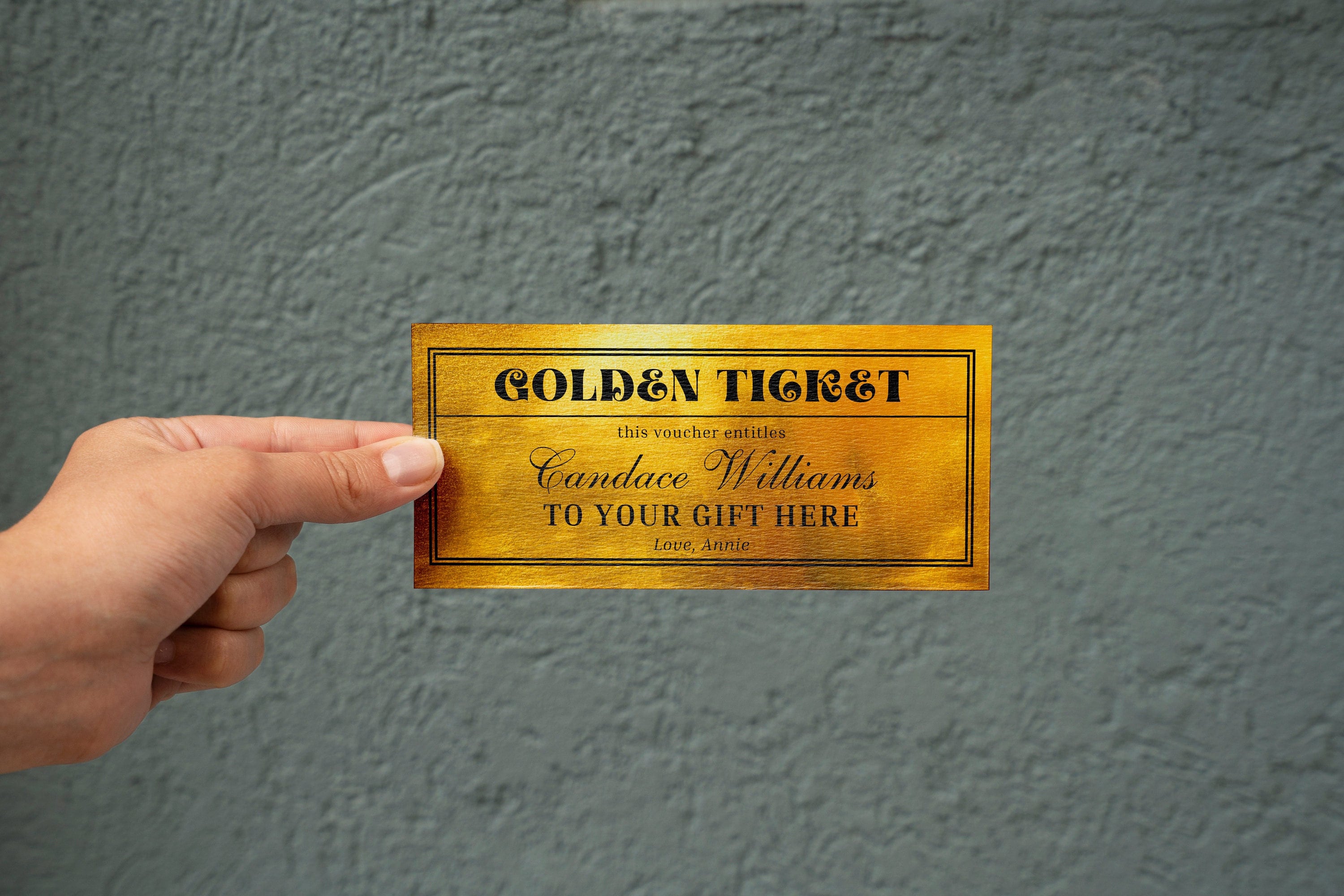Editable Golden Ticket Gift Card Template, Gift Voucher Golden Ticket ...