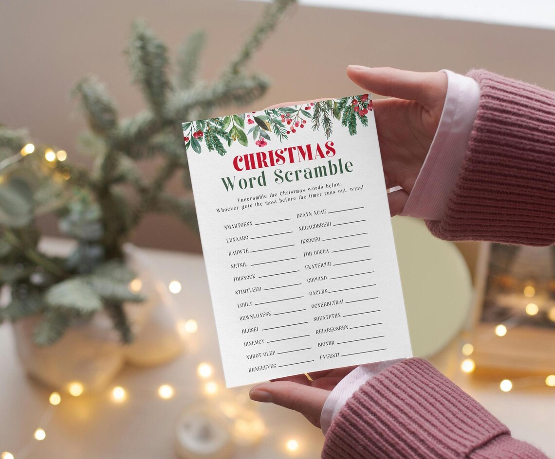 Christmas Word Scramble Game, Christmas Party Game, Printable Christmas ...