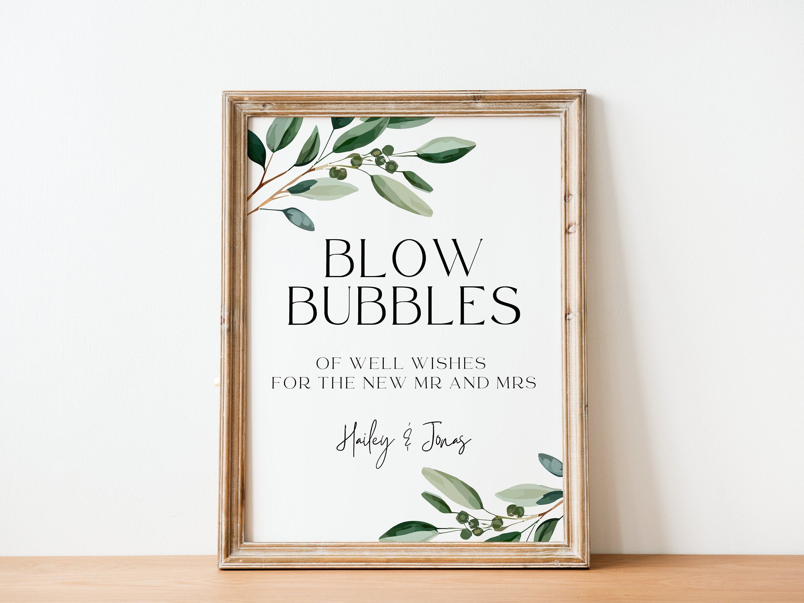 Greenery Bubble Send off Sign Wedding Blow Bubbles Sign - Etsy