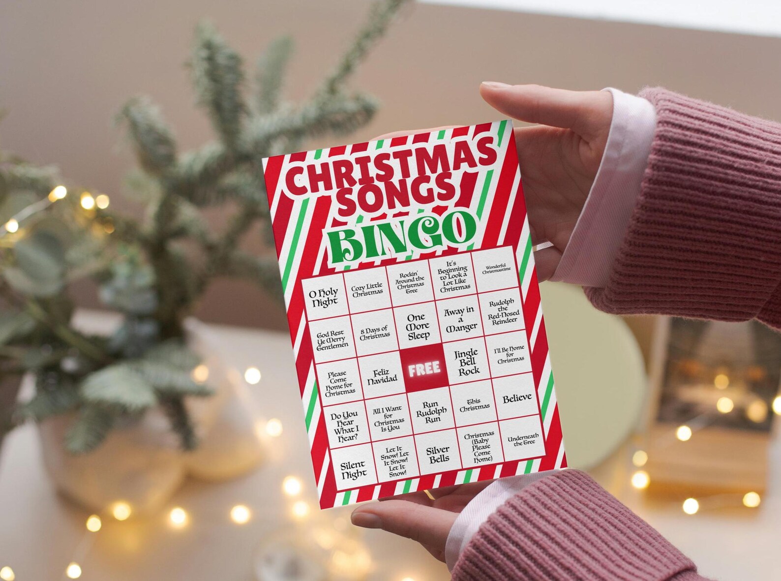 50 Christmas Songs Bingo Cards, Christmas Song Bingo Game, Xmas Songs ...