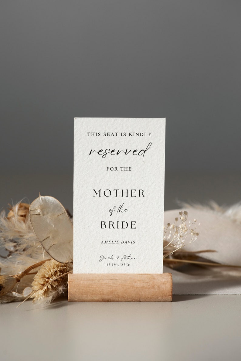 Reserved Chair Tag, Wedding Seating Tag, Printable Chair Tag, Reserved ...
