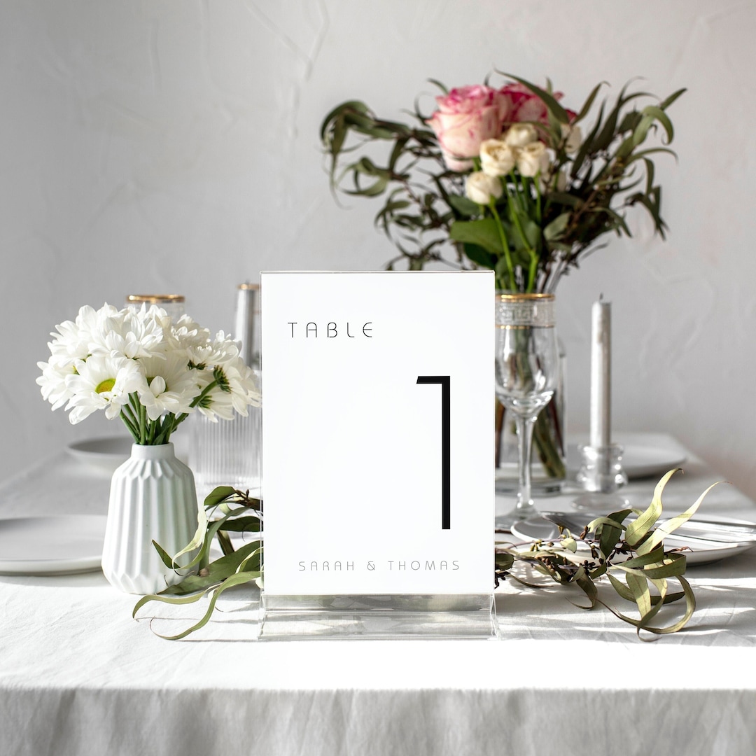 Modern Wedding Table Number Template, Minimal Table Numbers, Table ...