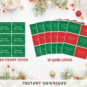 Name the Movie Christmas Game Template, Downloadable Christmas Movie ...