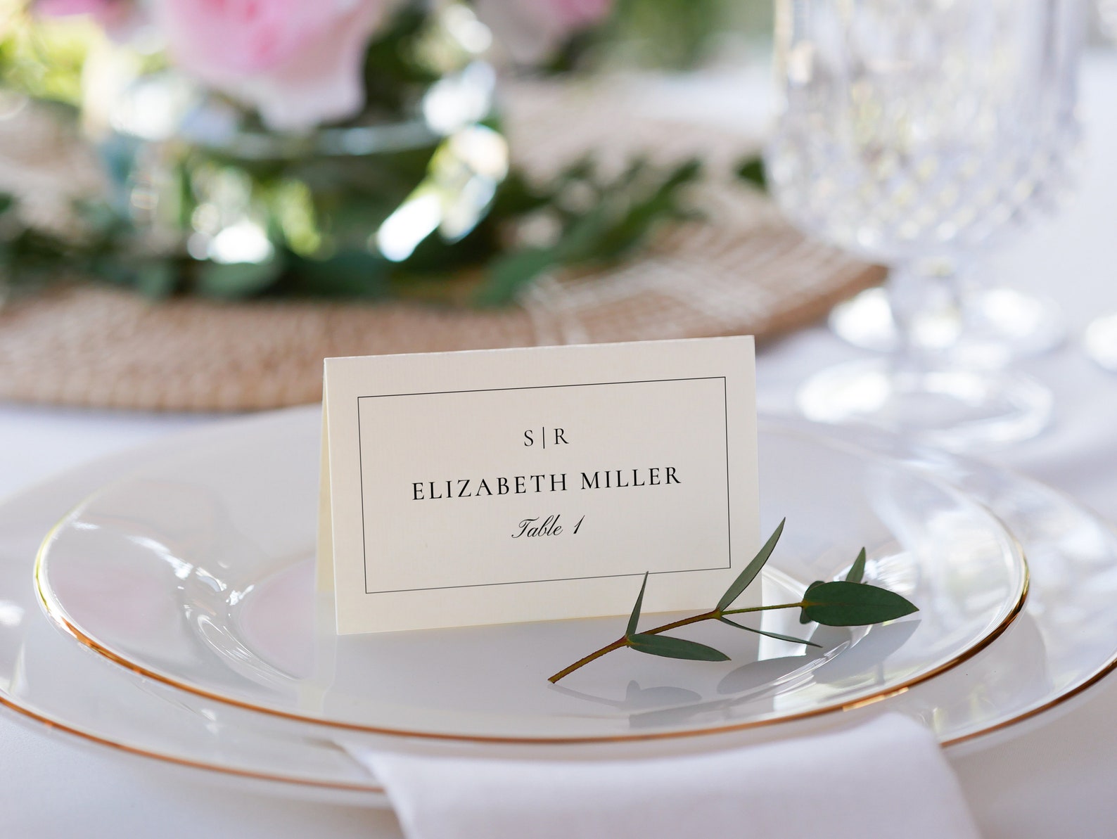 Minimal Wedding Place Cards Template, Elegant Place Card, Wedding Table ...