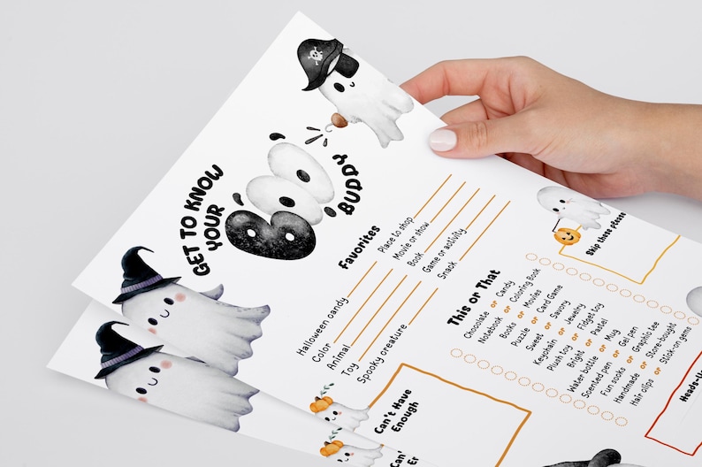 Get to Know Your Boo Buddy Halloween Questionnaire, Editable Boo Buddy ...