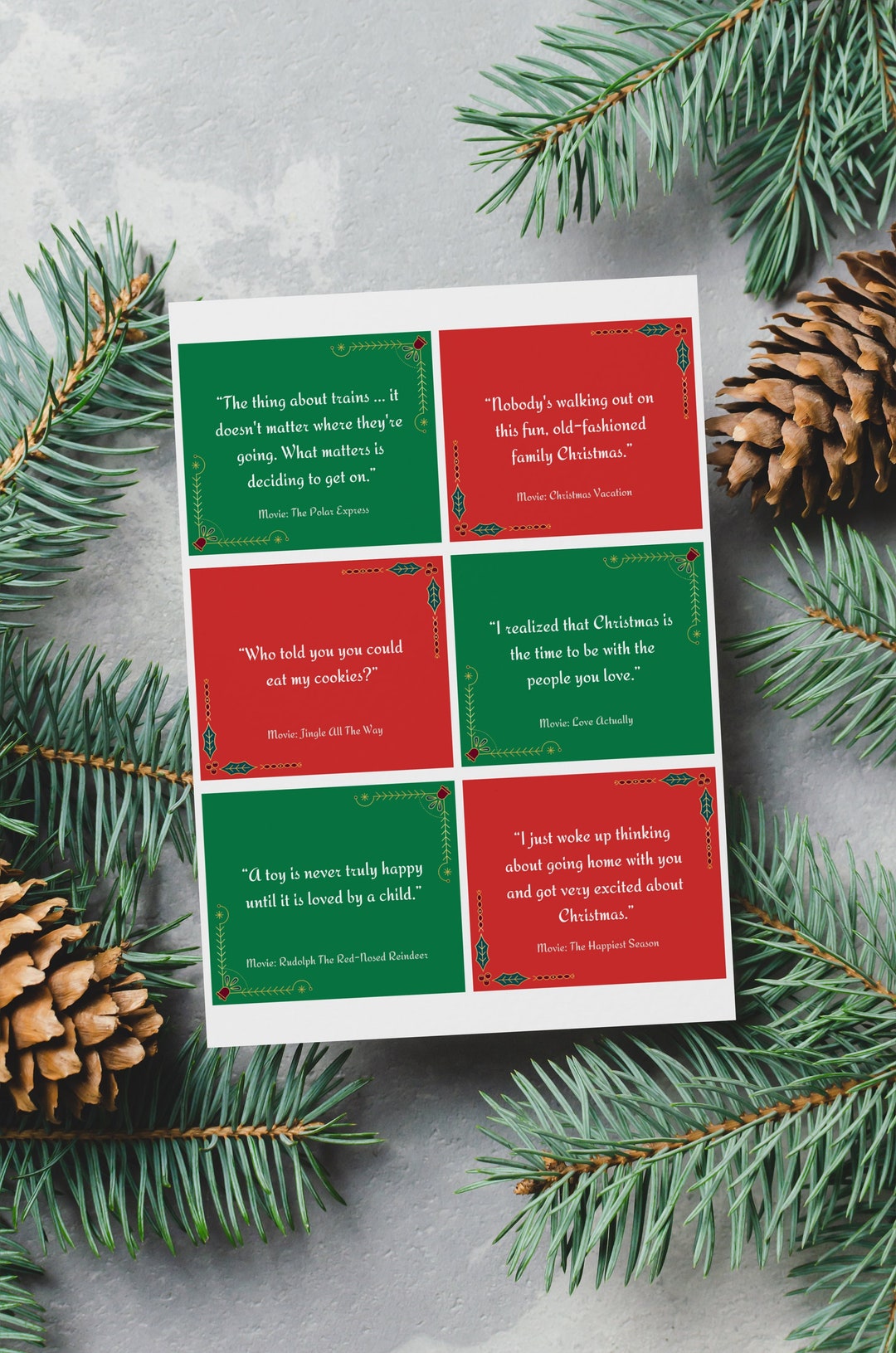 Name the Movie Christmas Game Template, Downloadable Christmas Movie ...