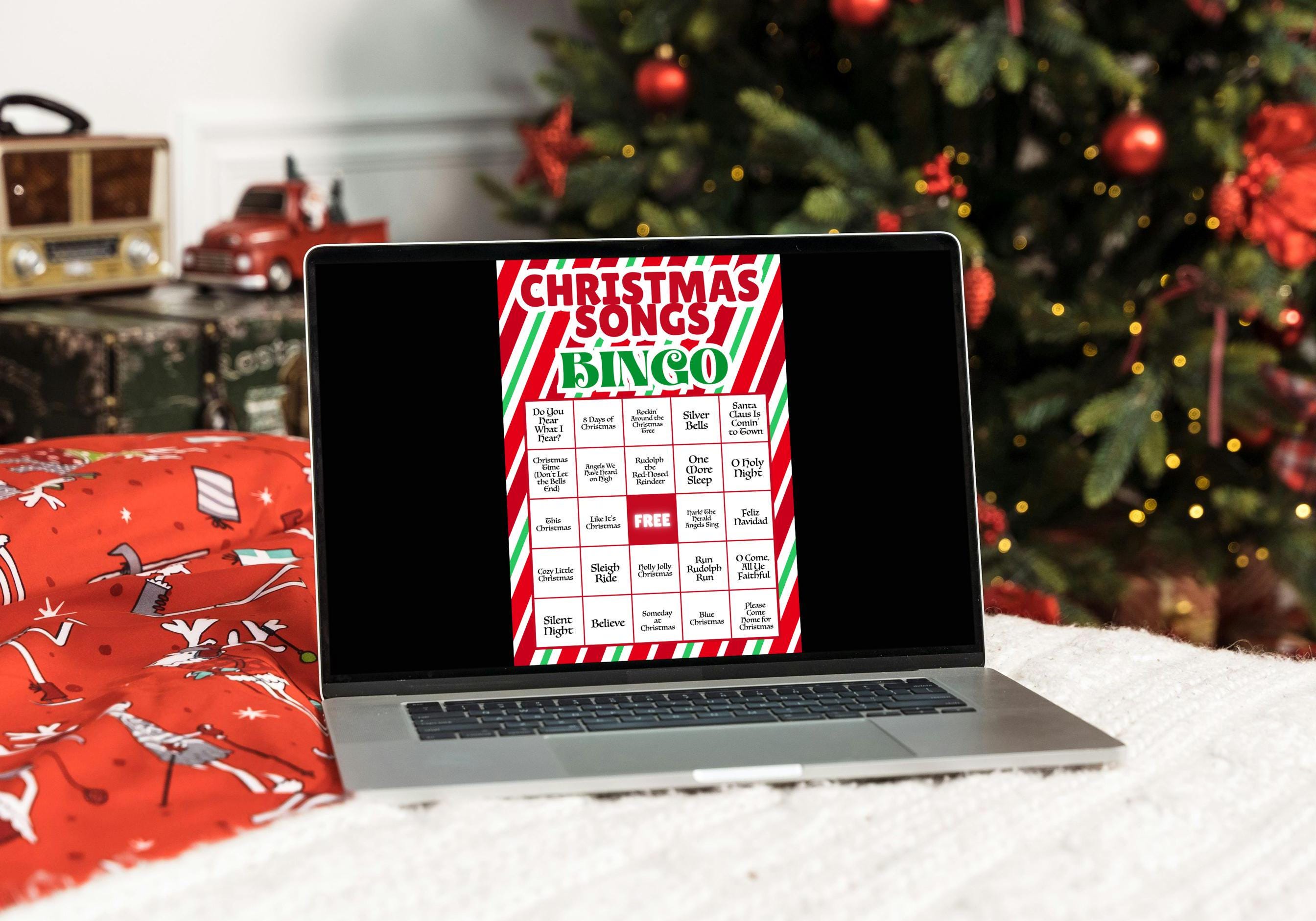 50 Christmas Songs Bingo Cards, Christmas Song Bingo Game, Xmas Songs ...