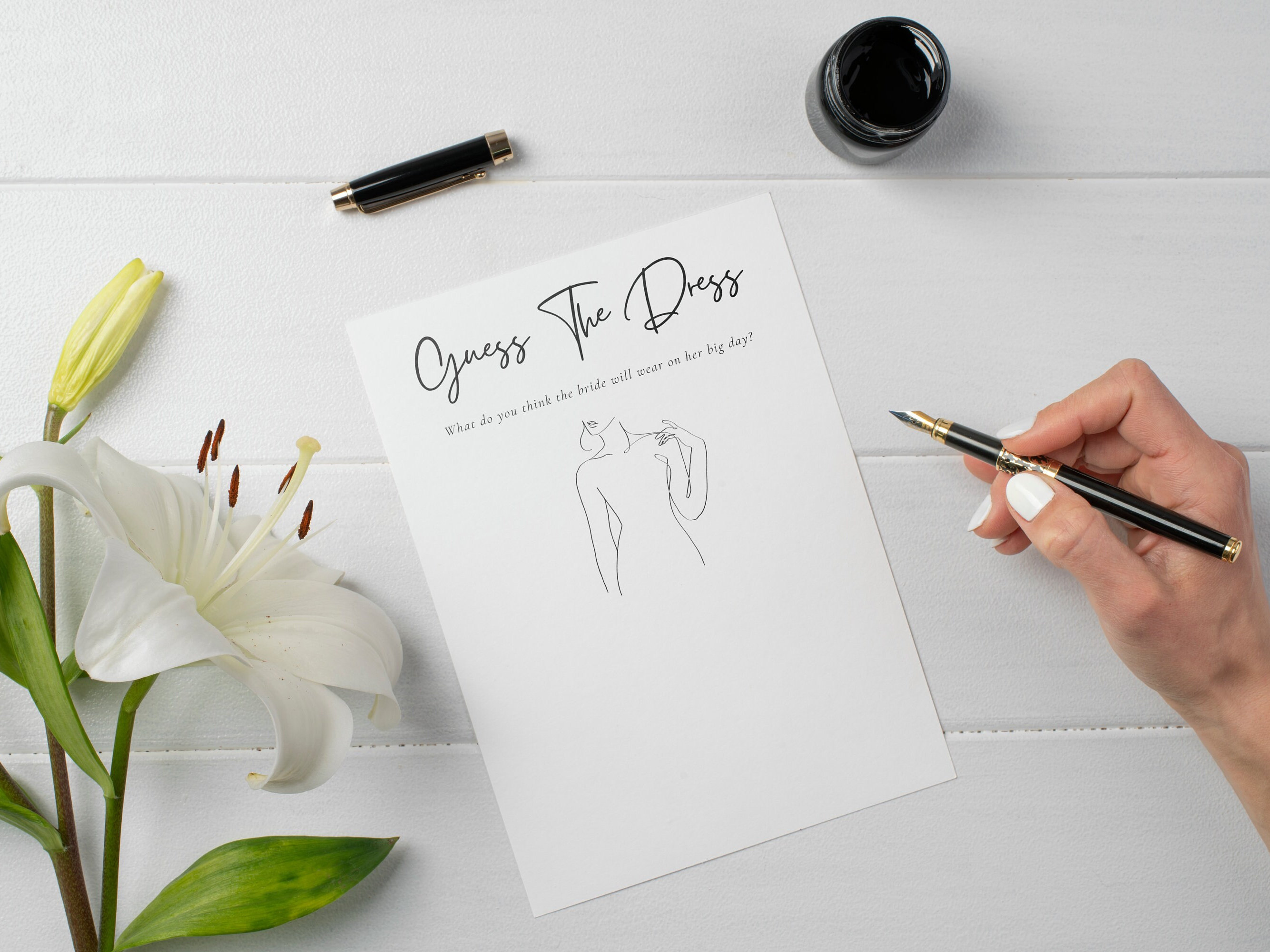 Guess the Dress Bridal Shower Game Sketch the Dress Shower - Etsy
