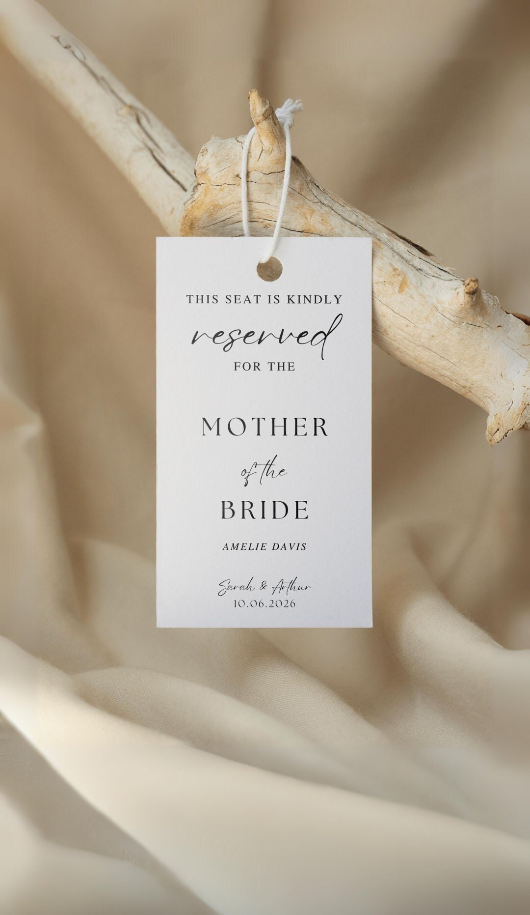 Reserved Chair Tag, Wedding Seating Tag, Printable Chair Tag, Reserved ...