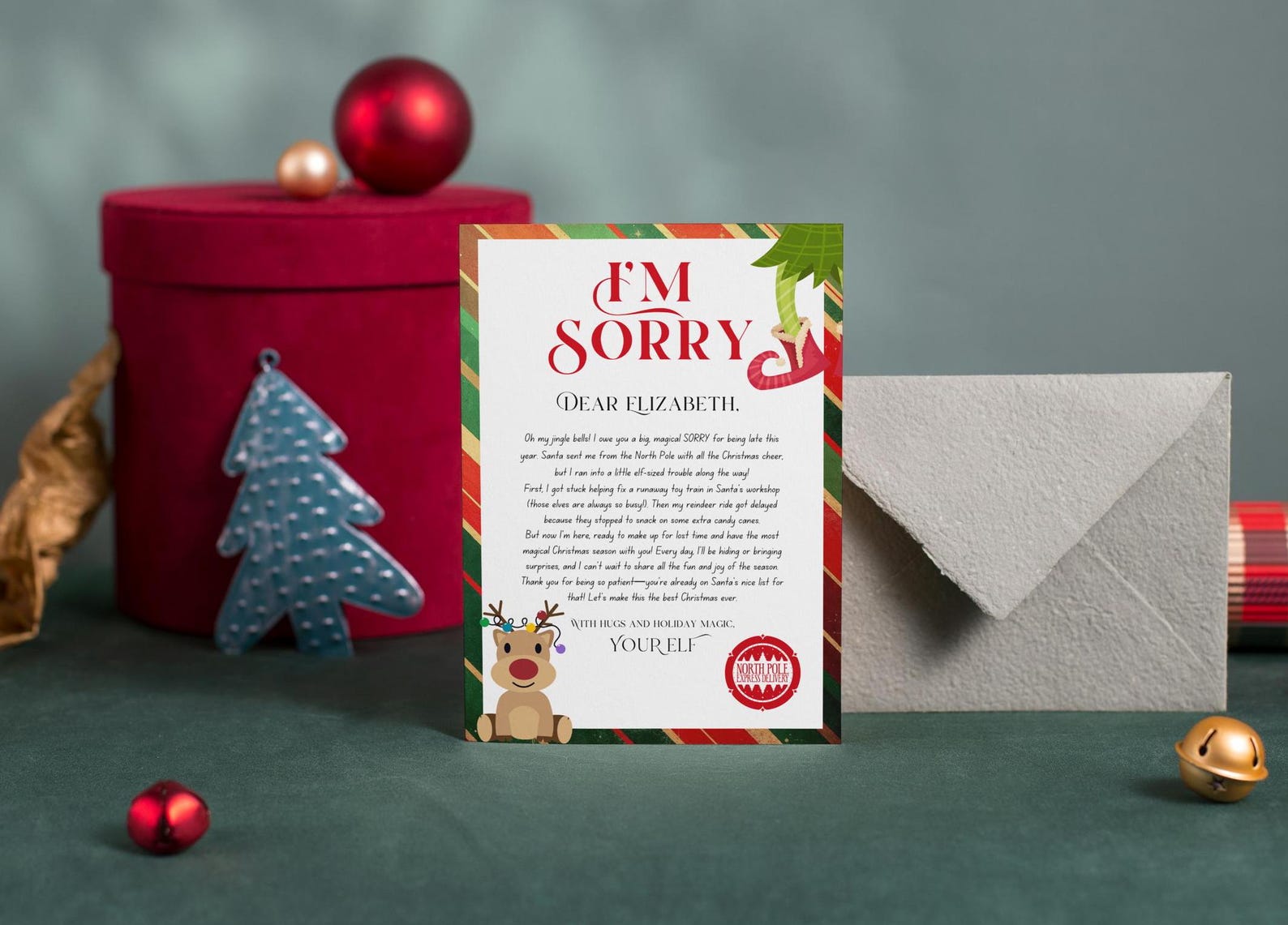 Sorry I'm Late, Editable Late Elf Letter Christmas, Elf Arrival Letter ...