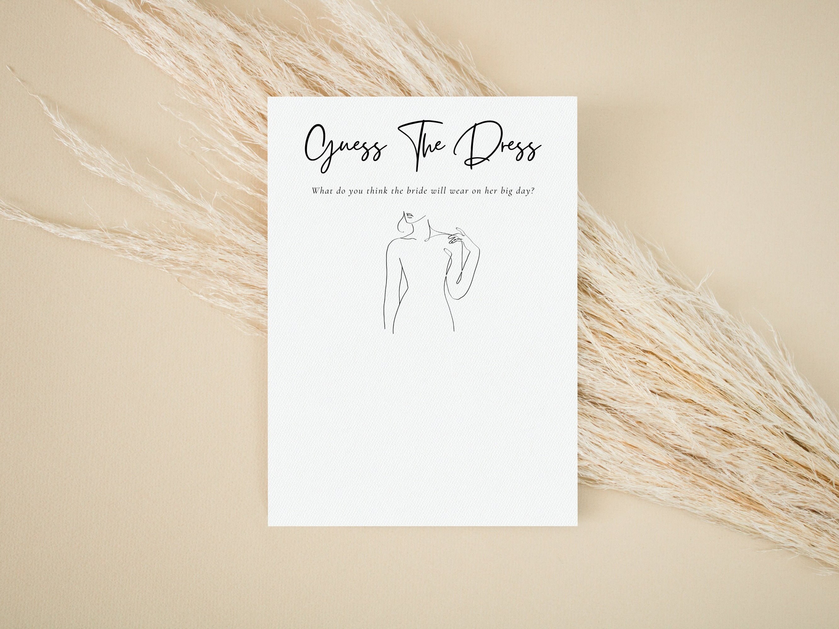 Guess the Dress Bridal Shower Game Sketch the Dress Shower - Etsy