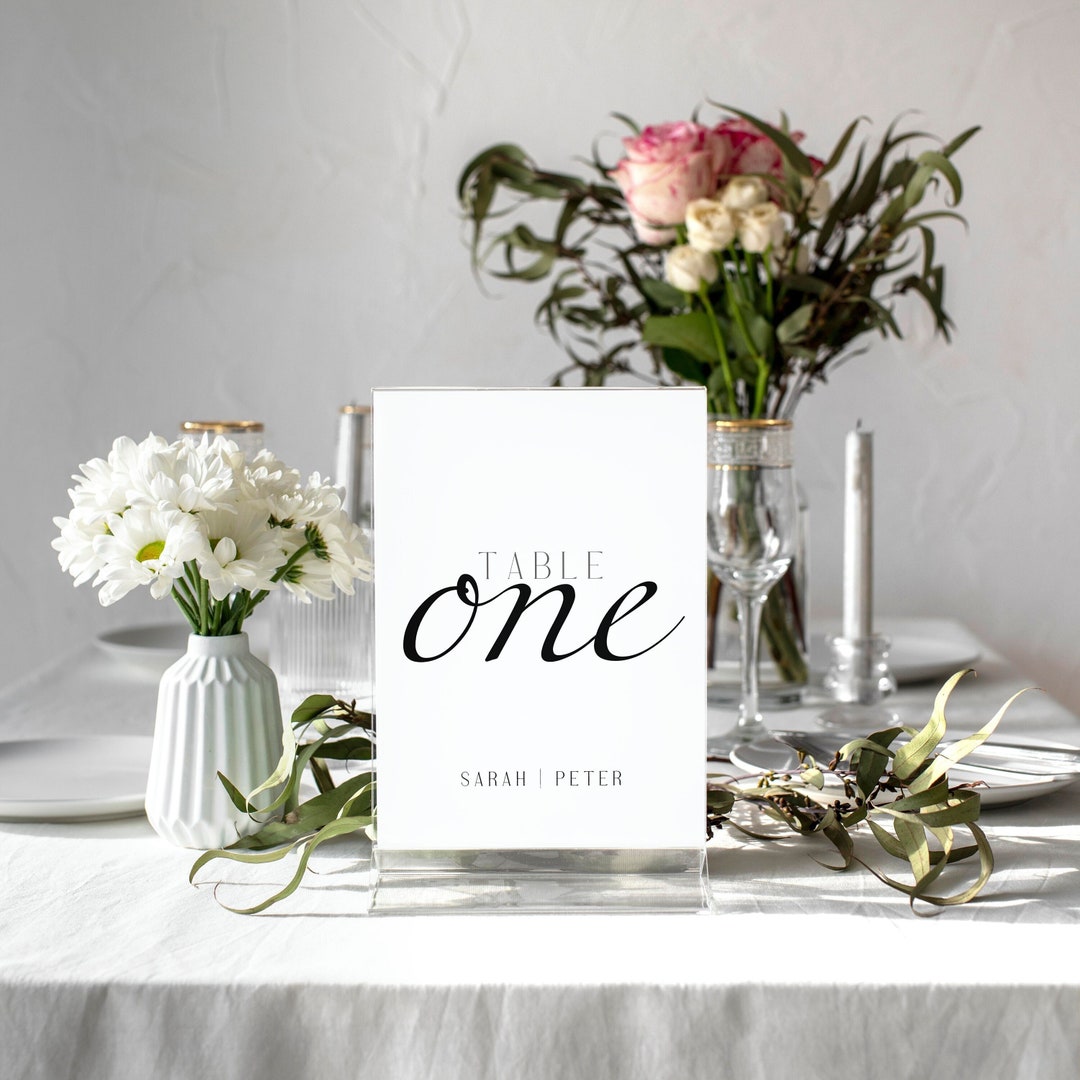 Modern Wedding Table Number Template, Minimal Table Numbers, Table ...