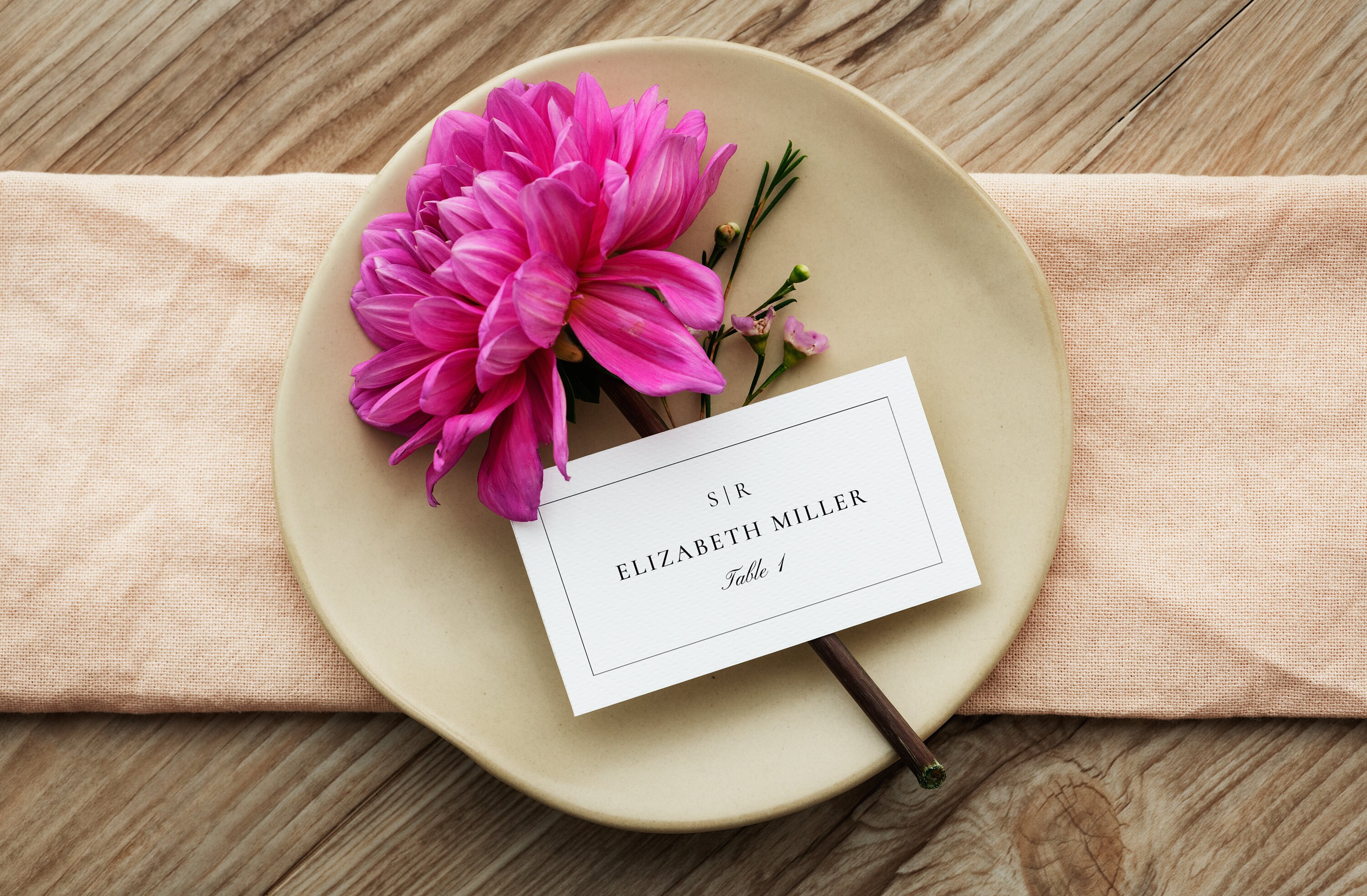Minimal Wedding Place Cards Template, Elegant Place Card, Wedding Table ...