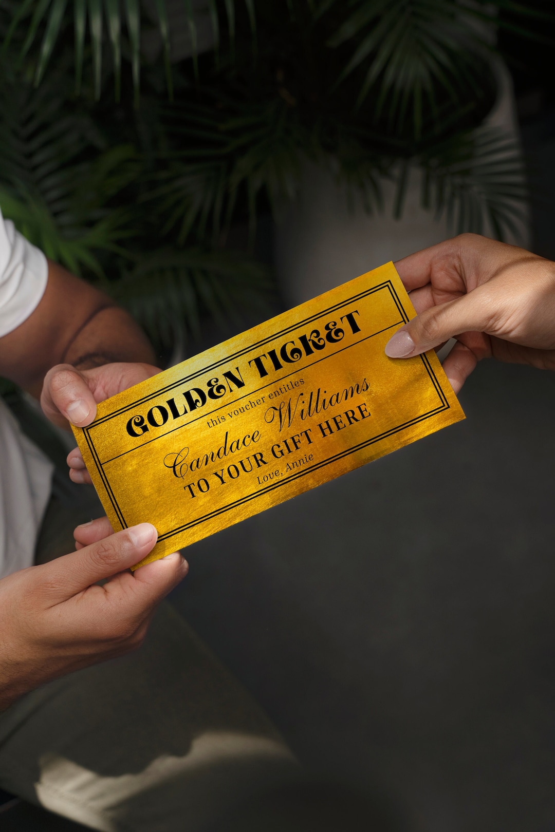 Editable Golden Ticket Gift Card Template, Gift Voucher Golden Ticket ...