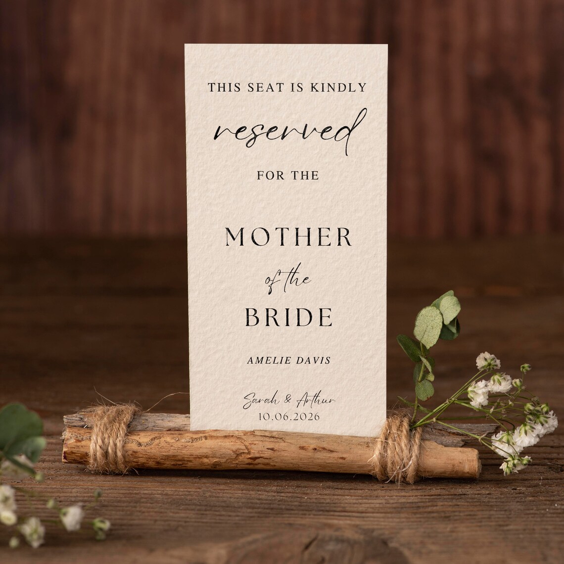 Reserved Chair Tag, Wedding Seating Tag, Printable Chair Tag, Reserved ...