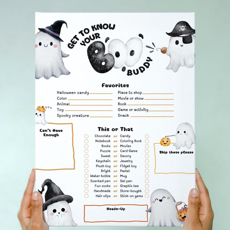 Boo Buddies Questionnaire - Etsy