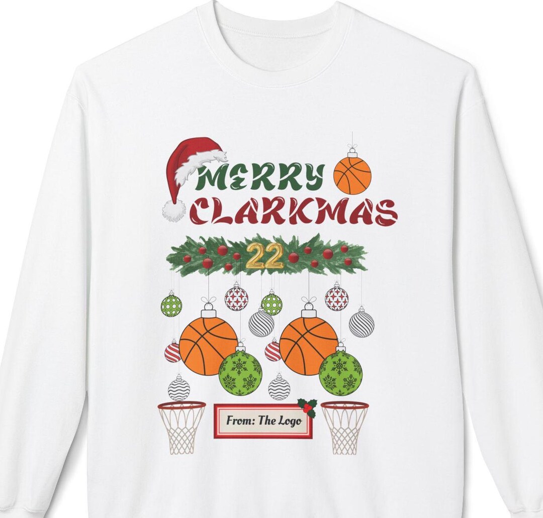 Merry Clarkmas #22 Caitlin Clark Inspired Ugly Christmas Crewneck ...