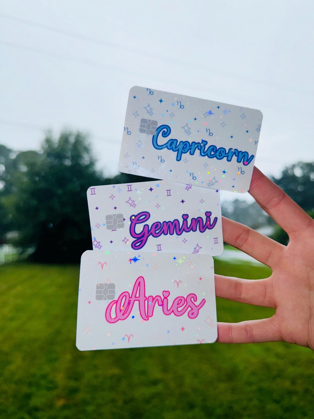Zodiac Sign Holographic Card Sticker Astrology Credit Card Skin Debit ...