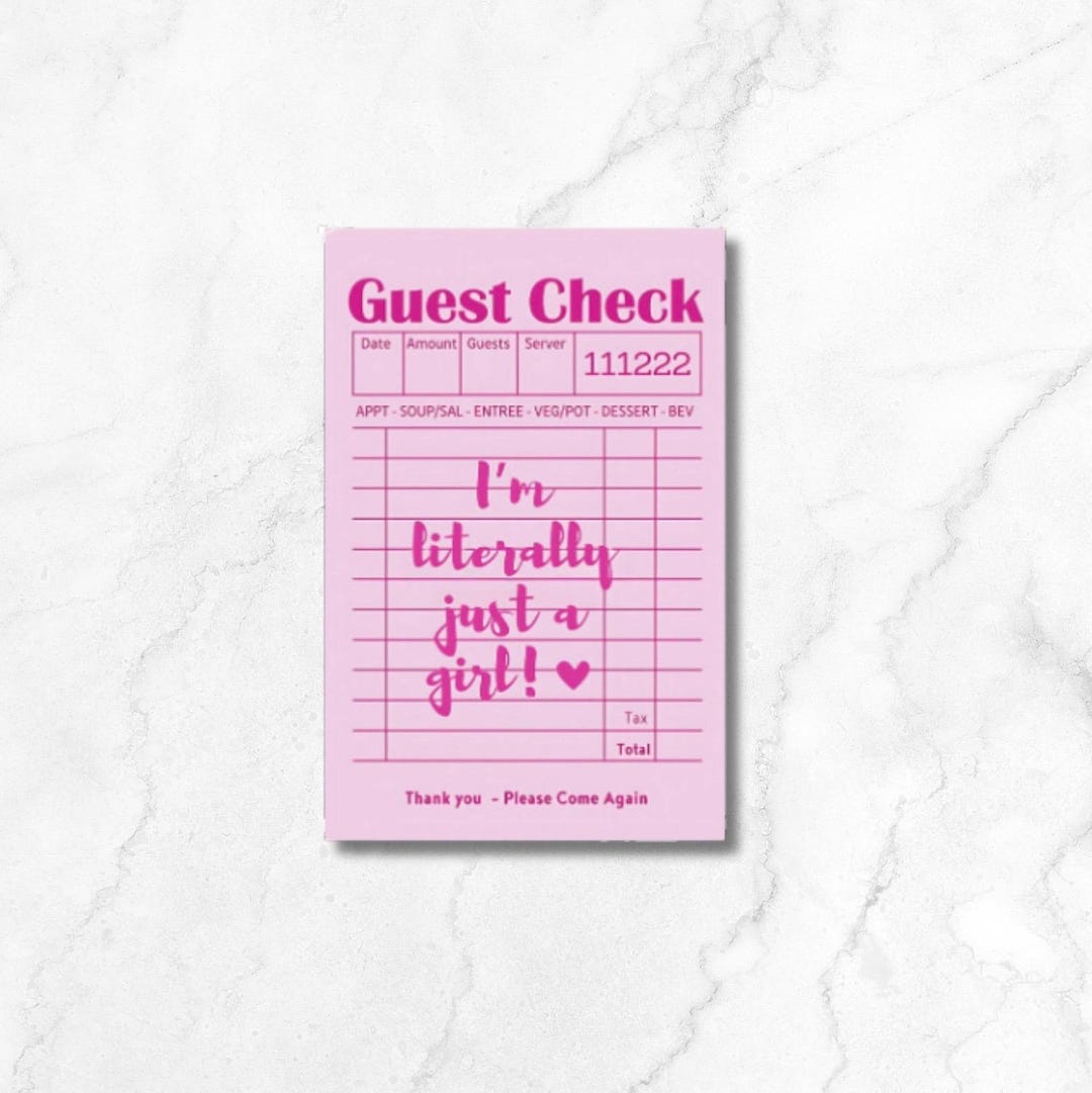 Guest Check Sticker Im Literally Just a Girl Sticker Waterproof Sticker ...