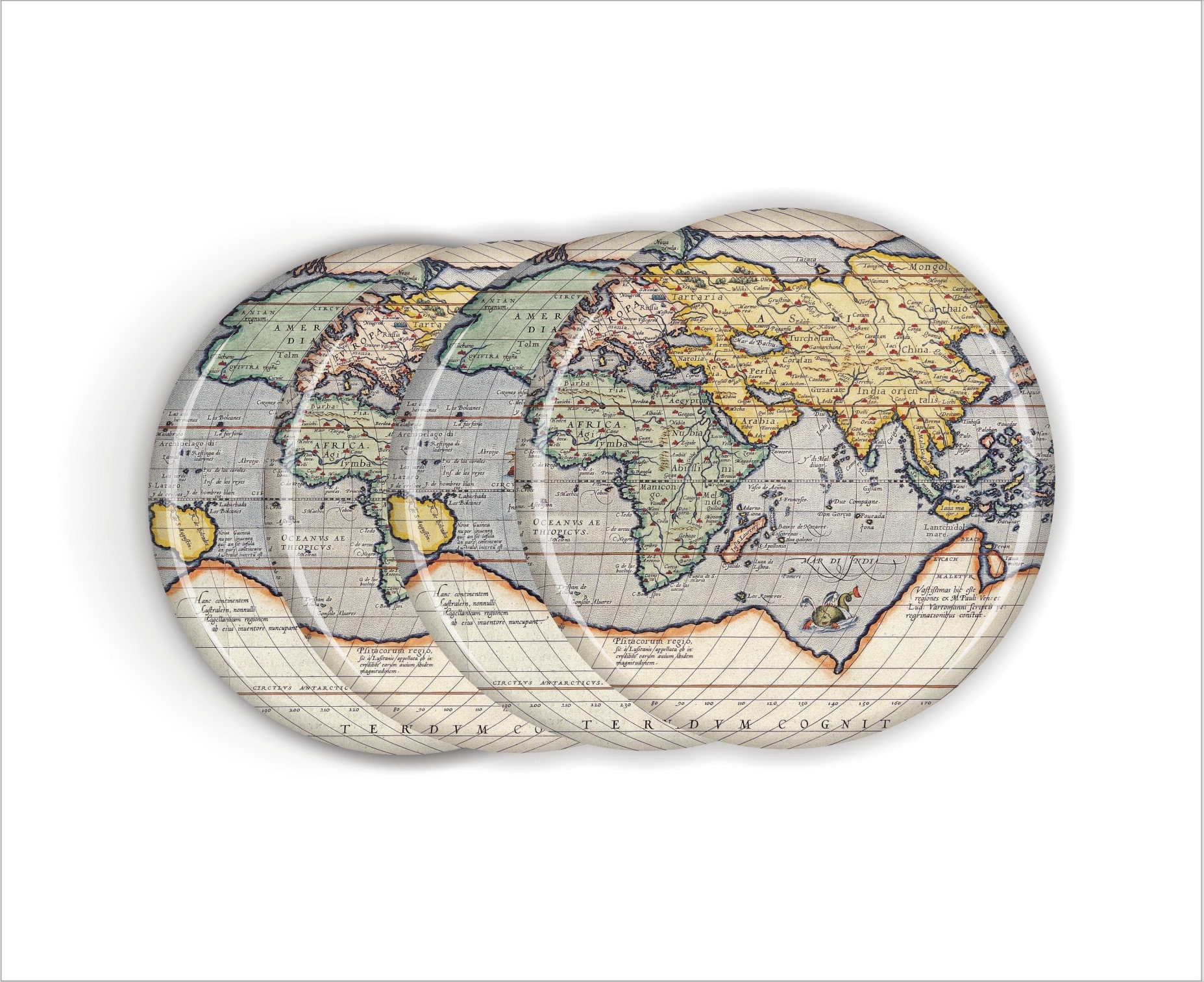 Vintage Map Coaster Set, Old World Map Coasters - Etsy