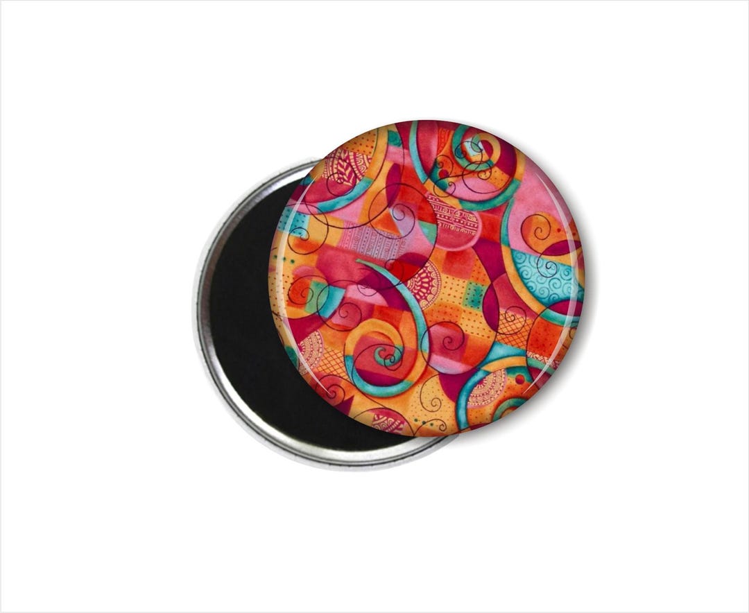 Bright Boho Magnet Set, Set of Four Bohemian Art Magnets - Etsy