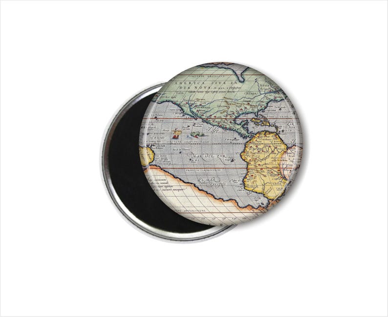 Old World Map Magnet Set, Set of Two Map Art Magnets - Etsy