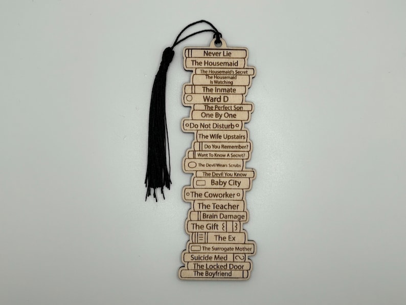 Freida Mcfadden Book Stack Bookmark: Wooden Book Tracker - Etsy