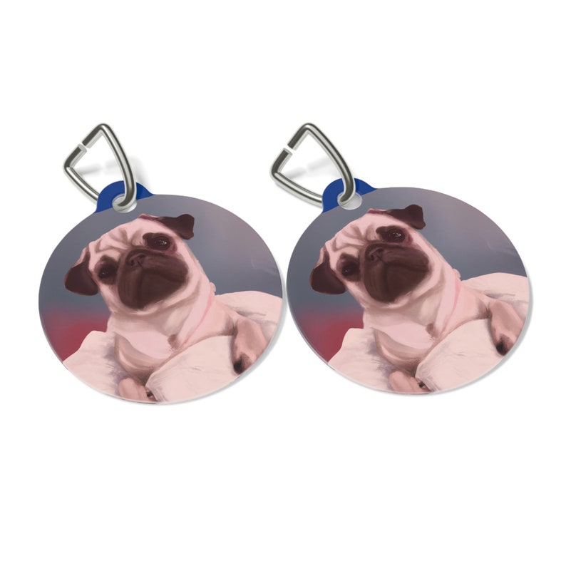 Pug Sitting on a Pillow Pet Tag - Etsy