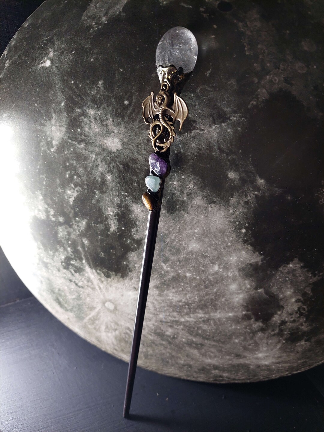 Wand for Witches & Warlocks Clear Quartz Easy Access to Dragon Spirit ...