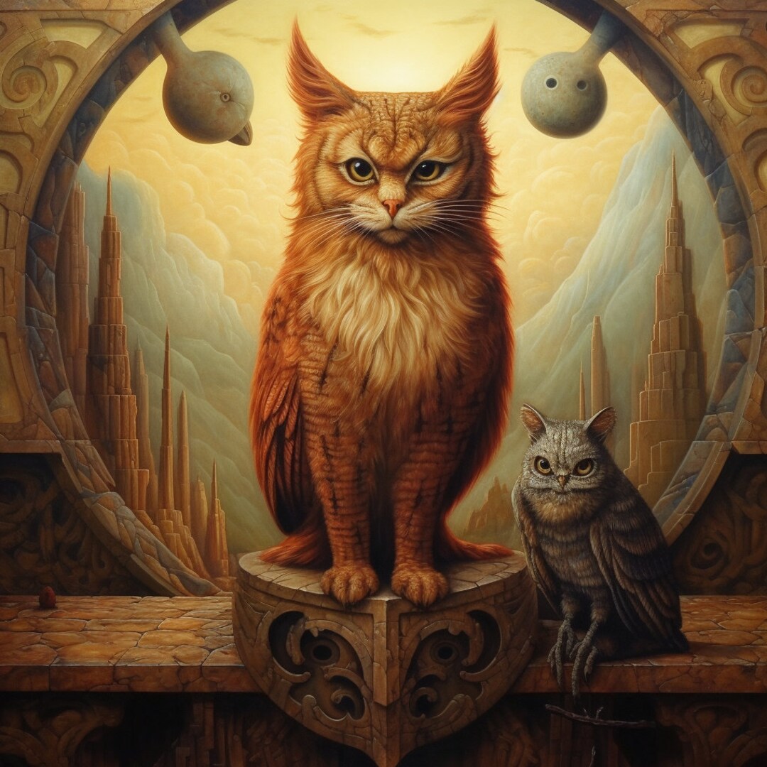 2 Witch Familiar Companions - A Owlcat and Owlmice - by the Color Coven ...