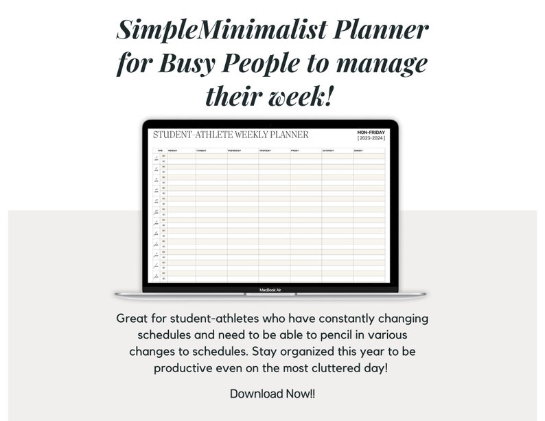 Athletes and Student Athlete Weekly Planner, Planner for Students ...