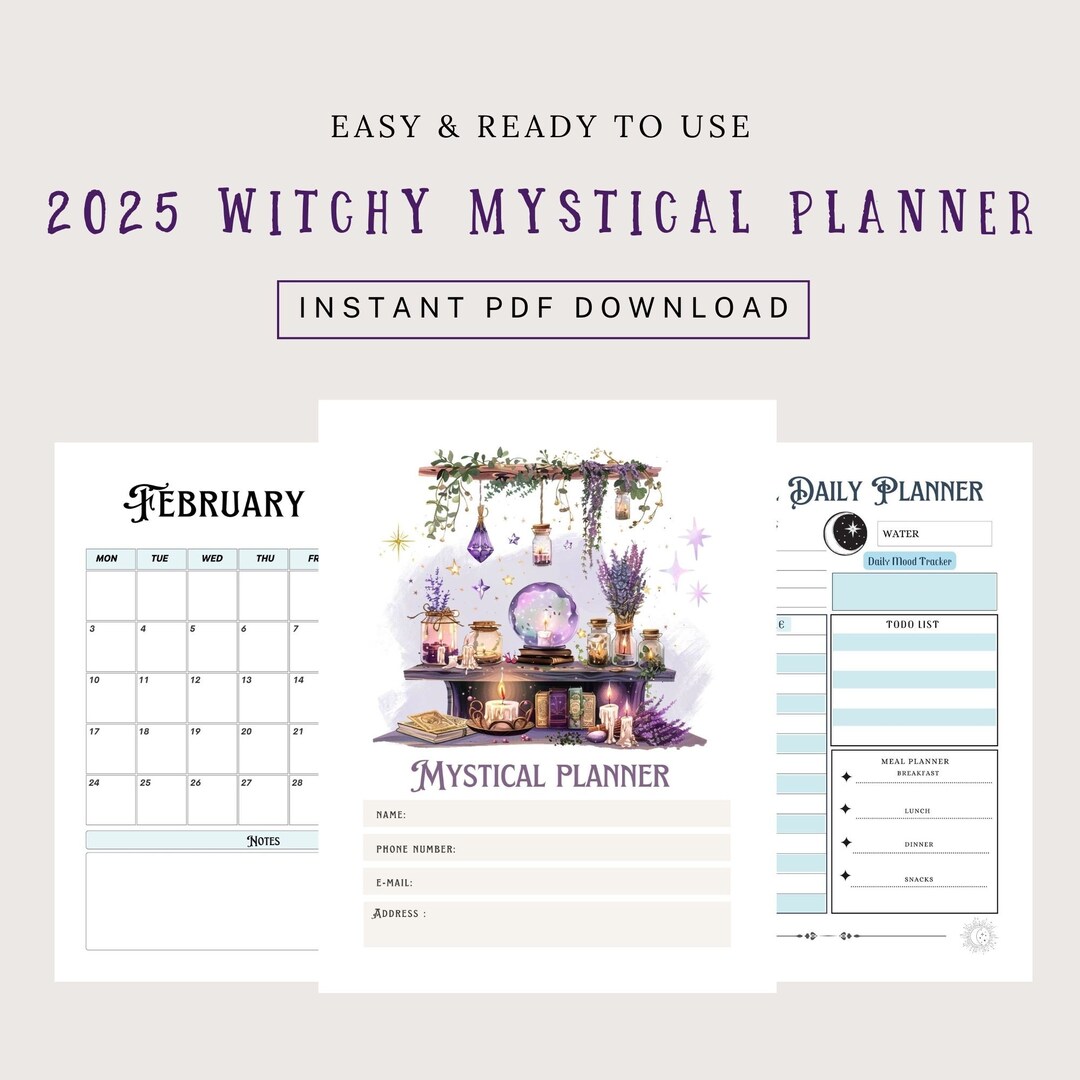 Printable Witchy 2025 Planner for Mystic Lovers iPad Planner, Girly ...