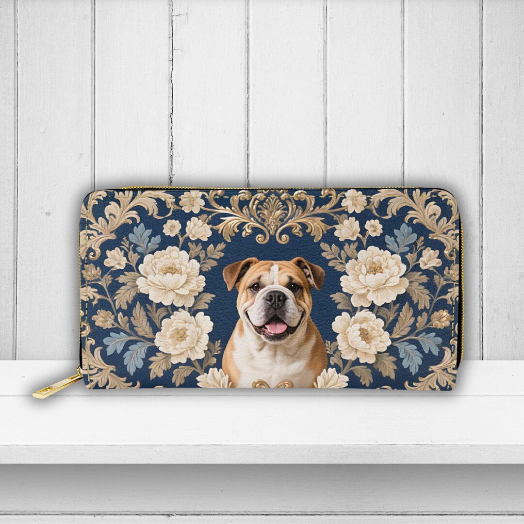 Bulldog Floral Damask Wallet, Dog Lover Gift, Cute Accessory for ...