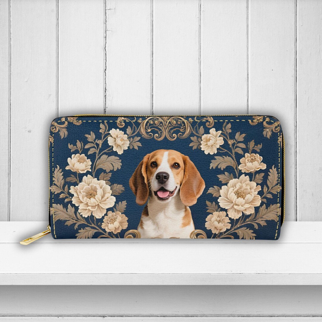 Beagle Floral Damask Wallet, Dog Lover Gift, Cute Accessory for Beagle ...
