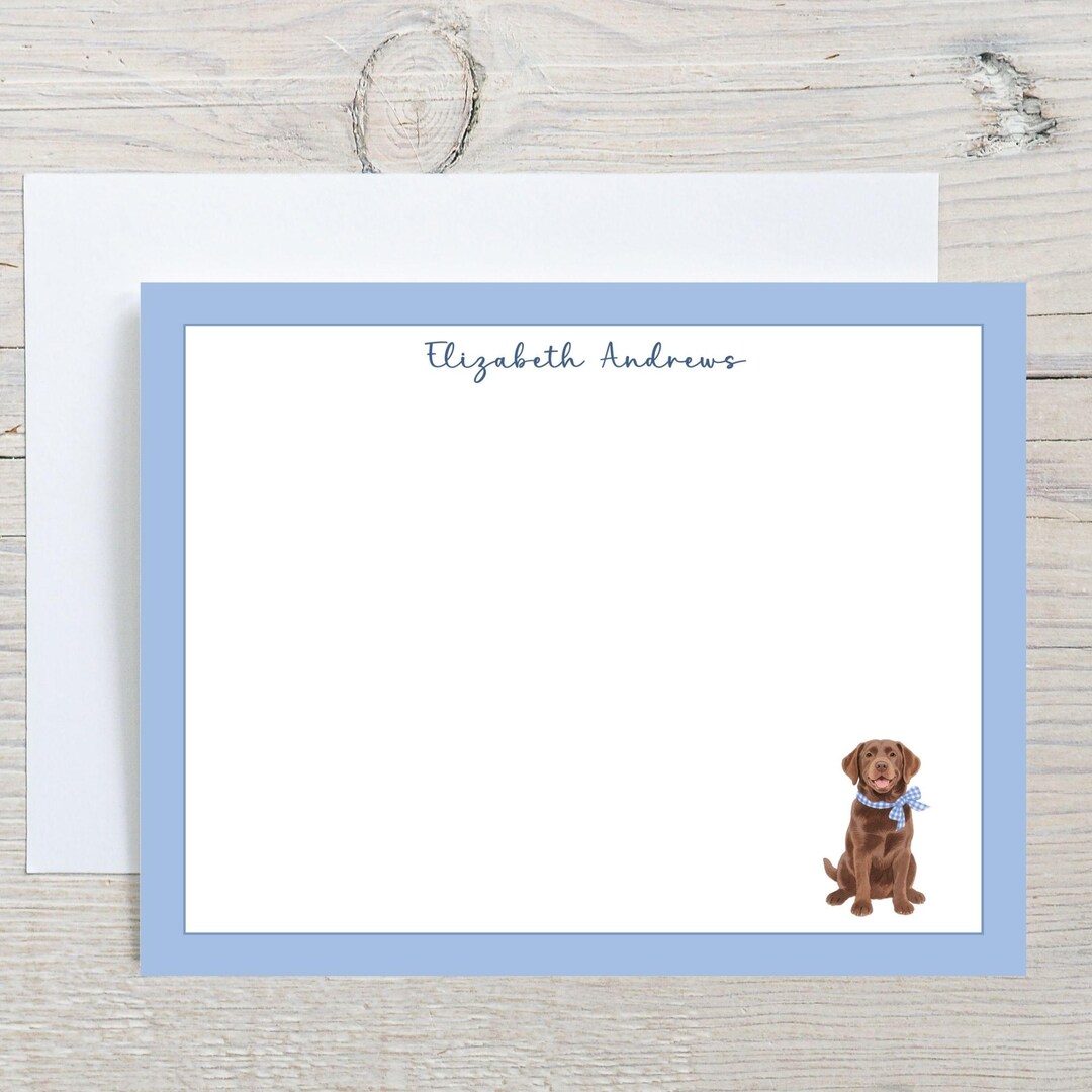 Custom Labrador Retriever Note Cards, Personalized Dog Notecard Set ...
