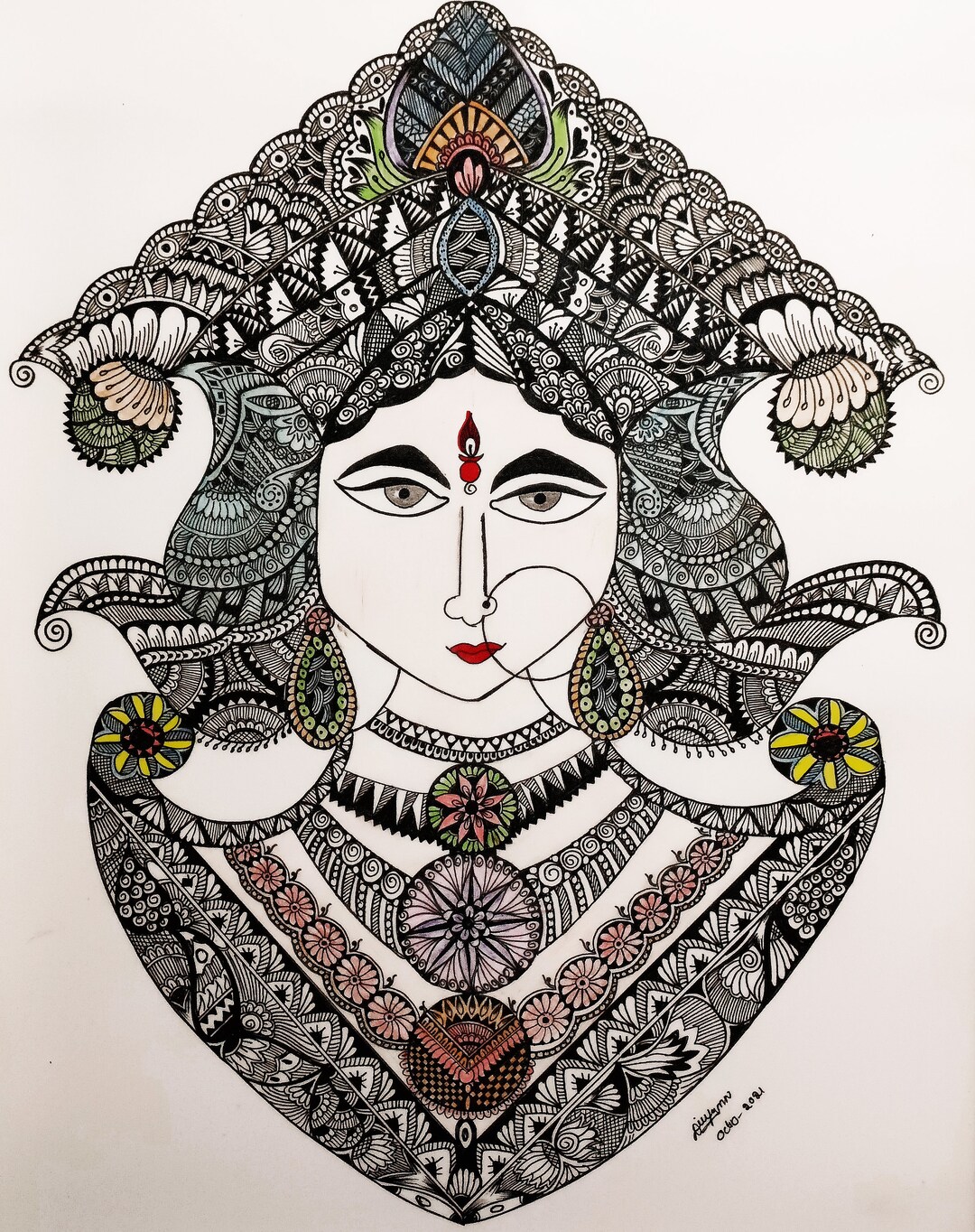 A3 Divine Durga Mandala - Etsy