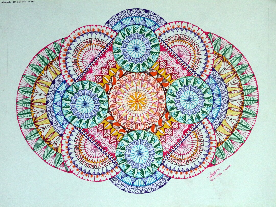 A3 Mandala | Colorful Mandala Wall Decor - Etsy