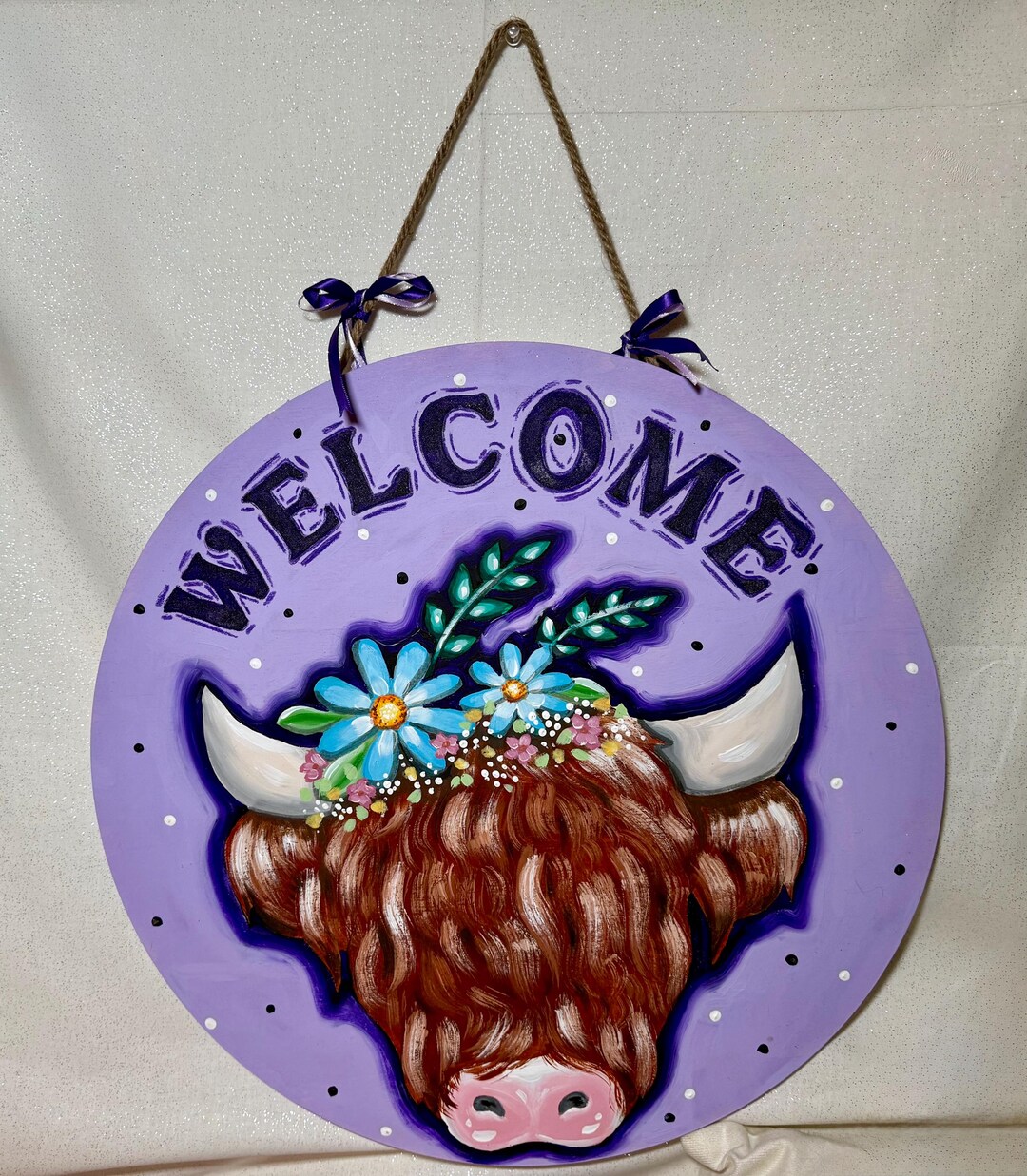 Highland Cow Welcome Sign - Etsy