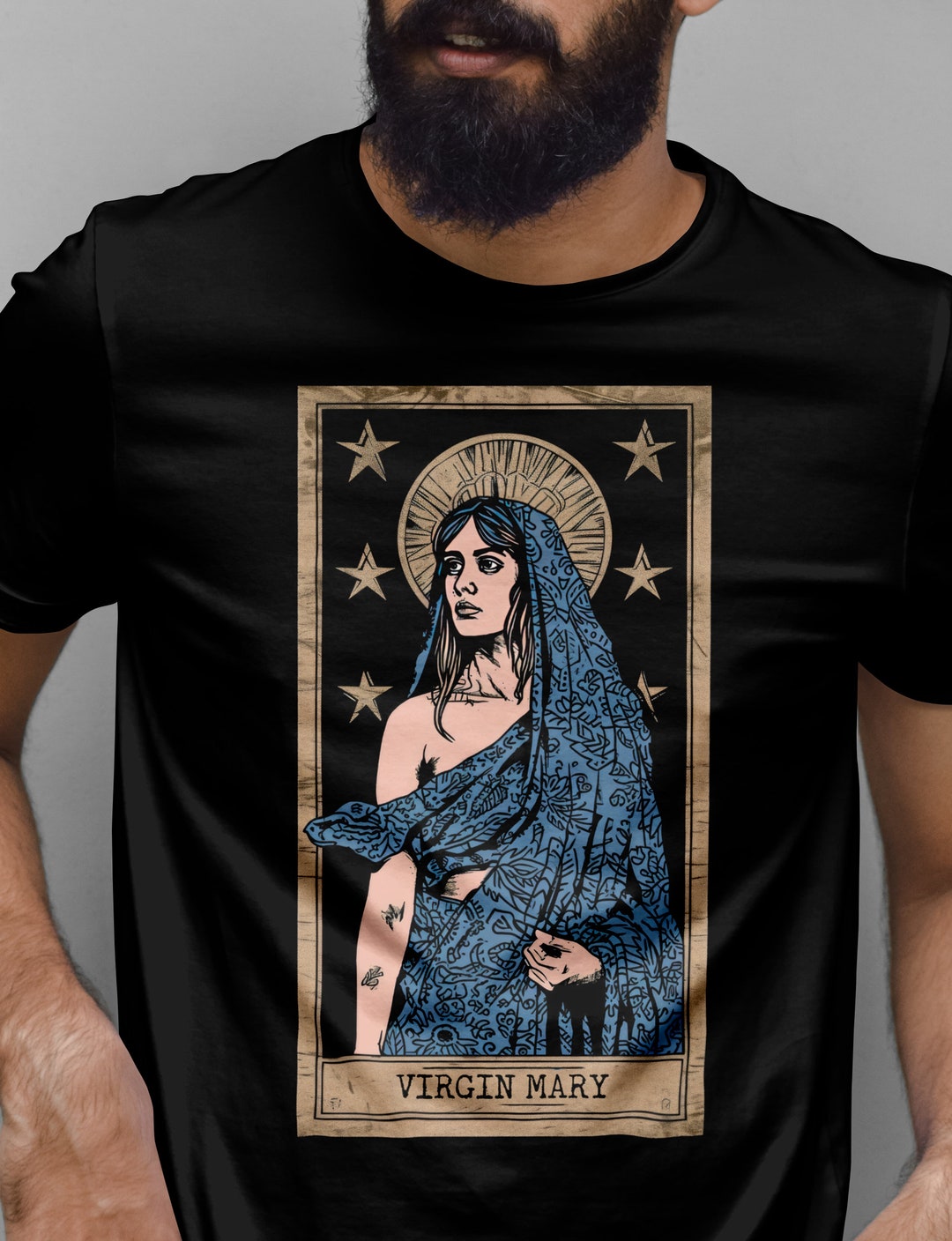 Virgin Mary T-shirt, Tarot, Card, Gothic, Sarcastic, Shirt, Retro ...