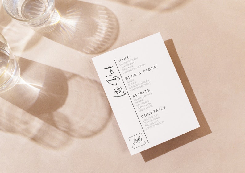 Bar Menu Template | A5 | 3 Designs in One | Editable Template | Drinks ...