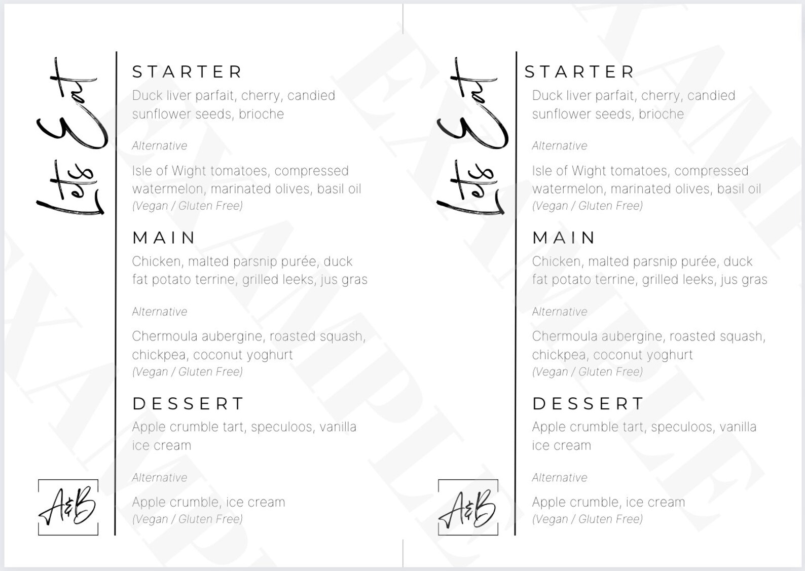 Menu Template | A5 | 3 Designs in One | Editable Template | Wedding ...