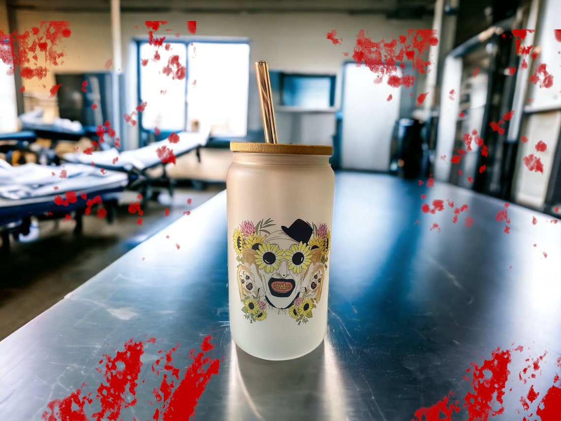 Art the Clown Glass Can, Horror Glass Can, Terrifier - Etsy