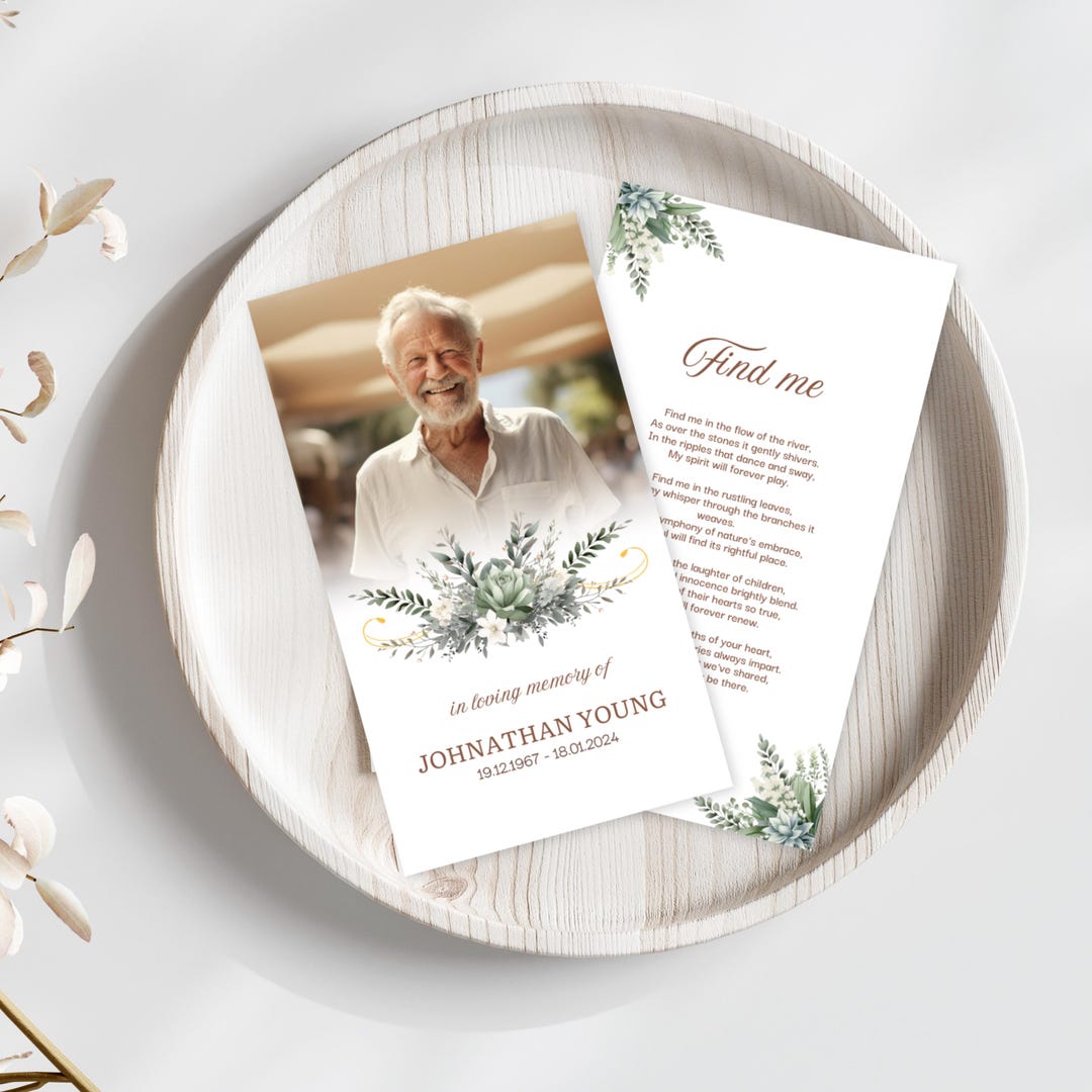 Editable Sympathy Card Template, Celebration of Life (digital Download ...