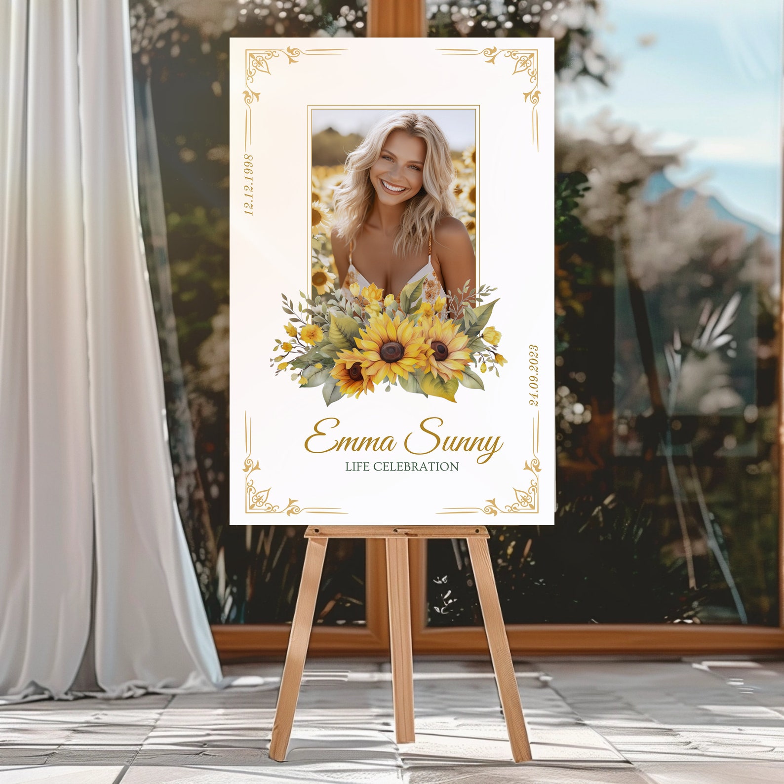 Funeral Welcome Sign Template With Sunflowers for Celebration of Life ...